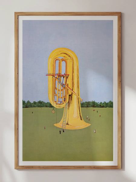 Retro Funky Prints | Vintage Tuba Print | EDGE Wall Art