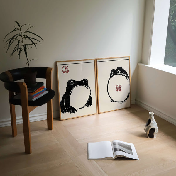 Japanese Prints-Grumpy Frogs by Matsumoto Hoji Bundle Print | EDGE Wall ...