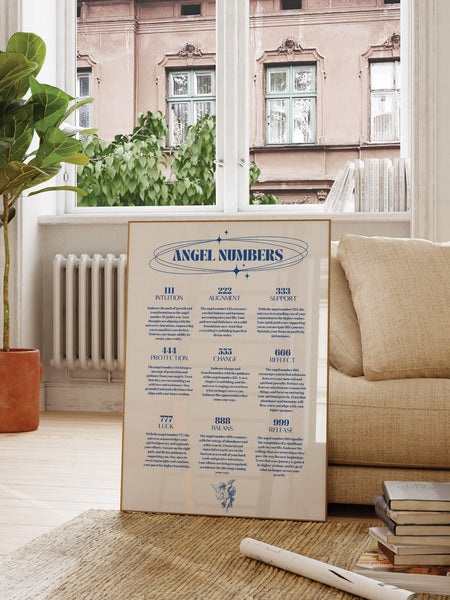 Vintage Angel Numbers Print | Wall art | EDGE Wall Art