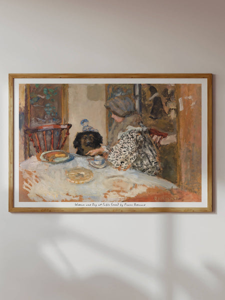 Funky Vintage Print | Woman and Dog at Table (1908) by Pierre Bonnard ...