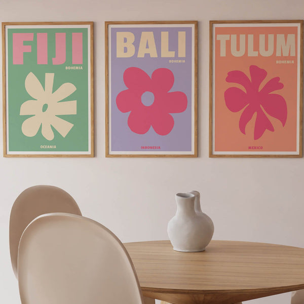 3 Assouline Travel Prints | Fiji Bali Tulum Travel Posters | EDGE Wall Art