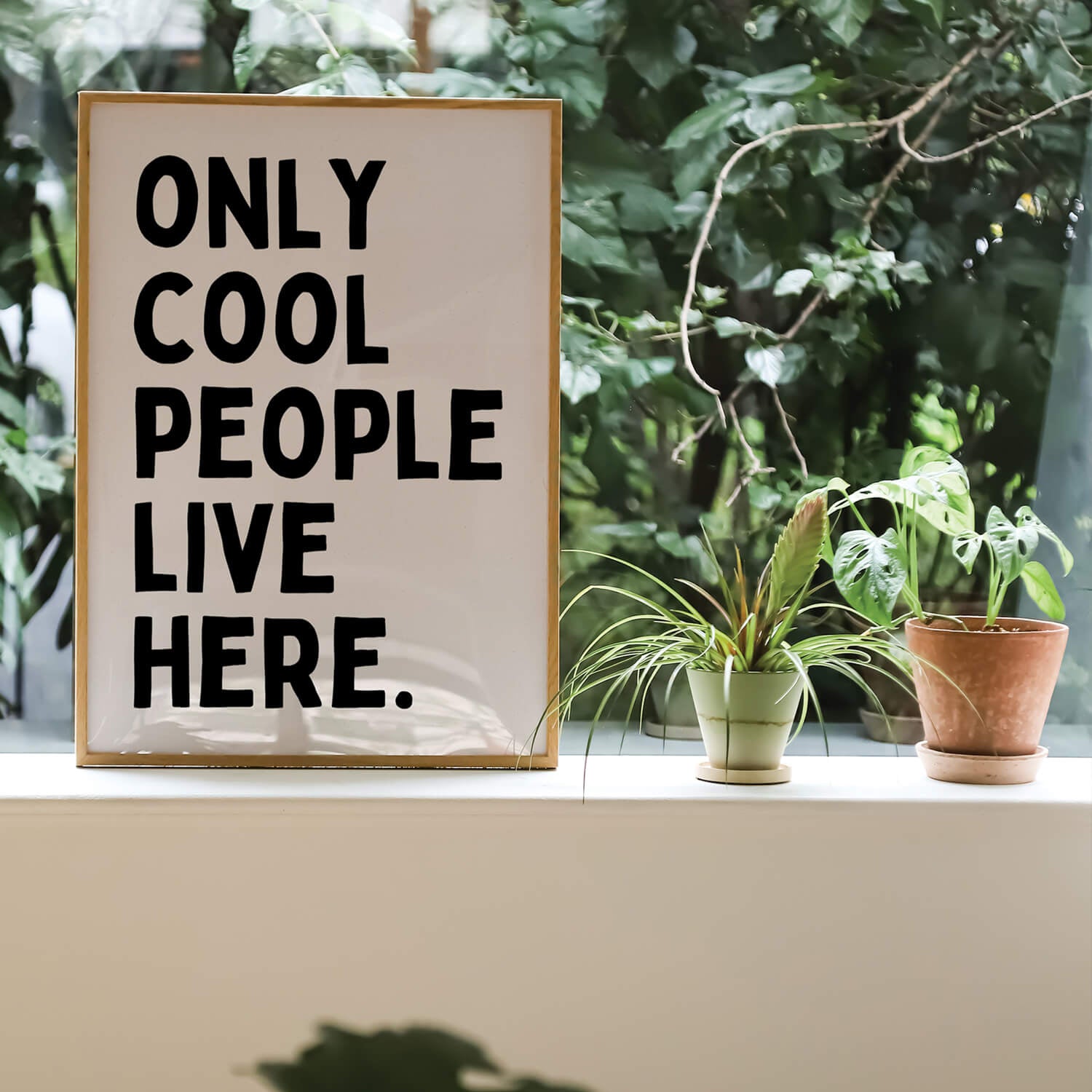 Only Cool People Live Here – Funky Typography Wall Art with Free ...