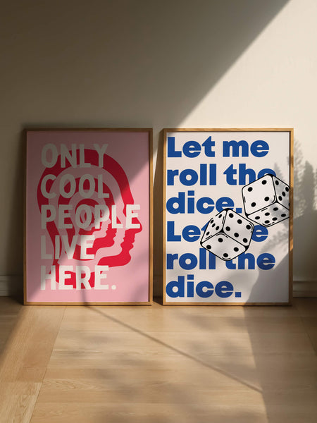 Only Cool People Live Here Print | Retro Pink Poster | EDGE Wall Art