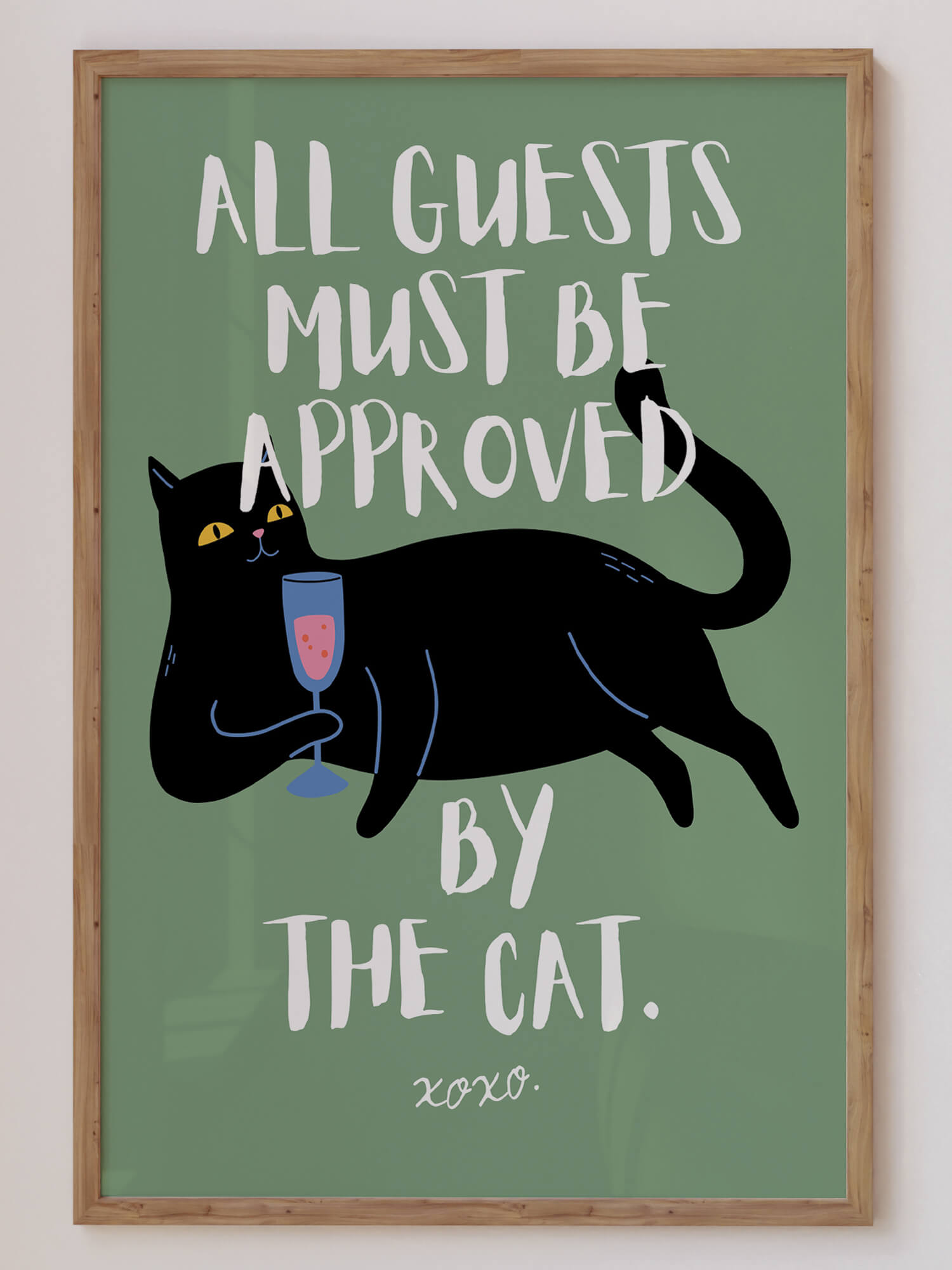 All Guests Must Be Approved By The Cat Print | Colourful Cat Poster ...