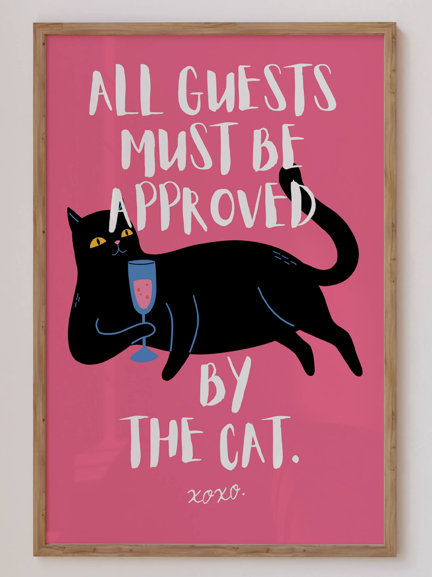 All Guests Must Be Approved By The Cat Print | Colourful Cat Poster ...