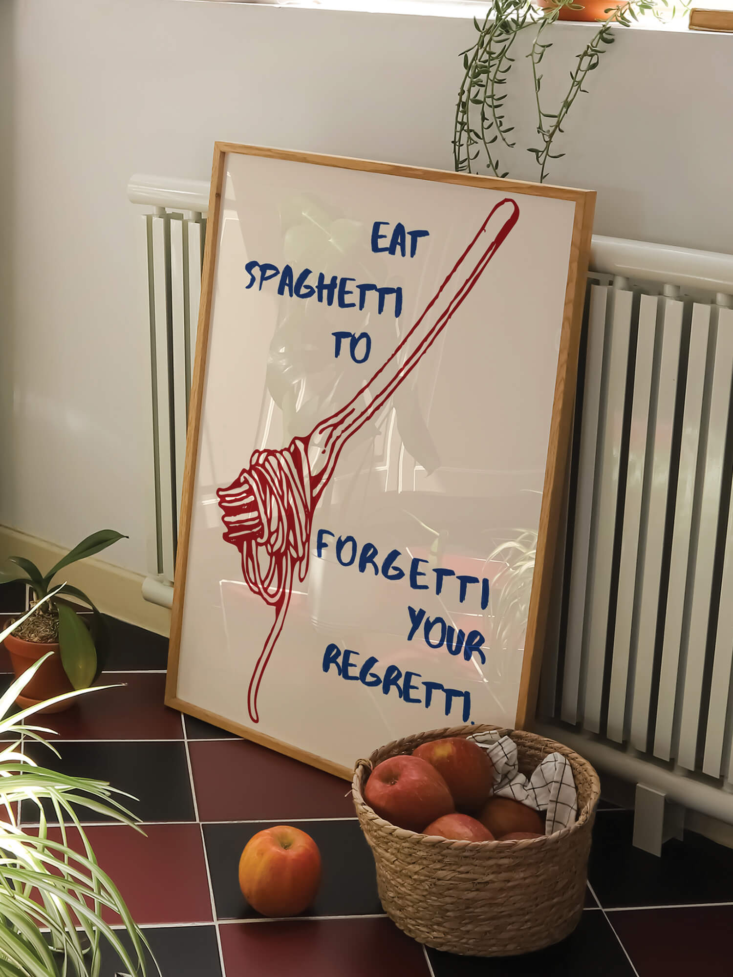 Eat Spaghetti To Forgetti Your Regretti Print | Funky Pasta Kitchen ...