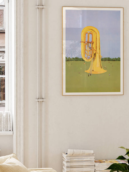 Retro Funky Prints | Vintage Tuba Print | EDGE Wall Art